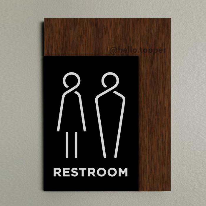 Jual Sign Kayu Rest Room Toilet Akrilik 20x15 | Toilet Signage ...