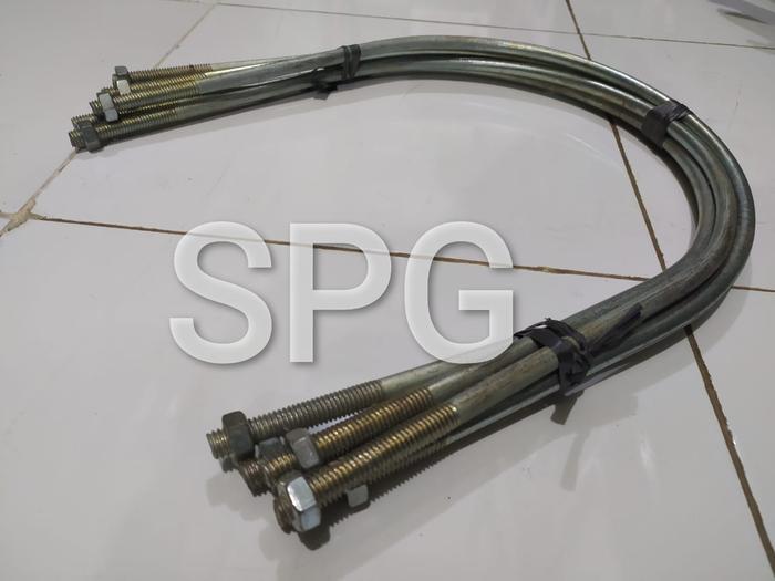 Jual U Bolt Galvanis 14 x 1/2" inch Klem Galvanis Pipe Clamp Klem Pipa ...