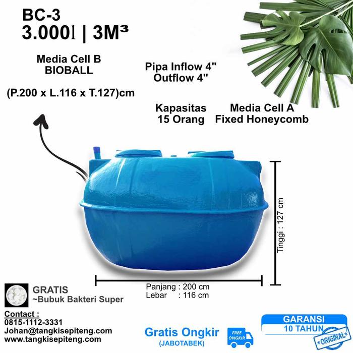 Jual SEPTIC TANK BIOTECH, BIOFIL, BIOTANK 3000Liter 3m3 - Jakarta Barat ...