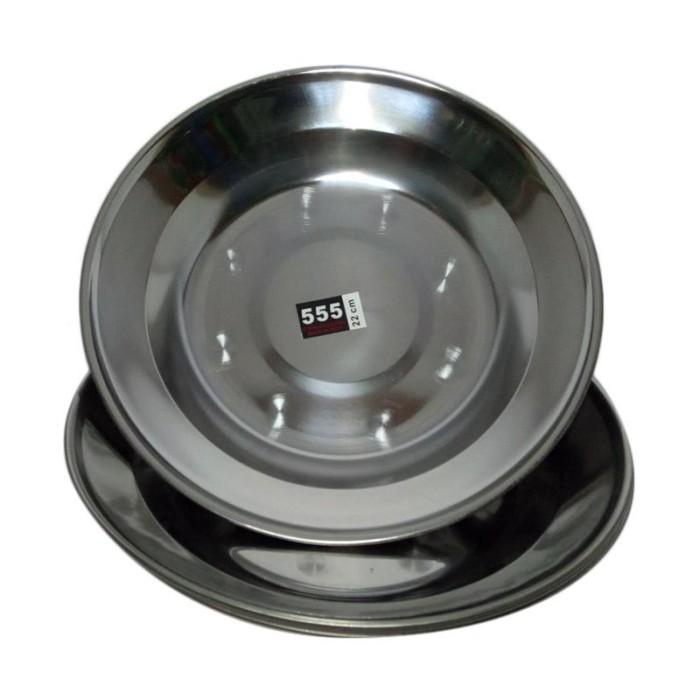 Jual Piring stainless bulat 20cm piring makan anti pecah stainless ...