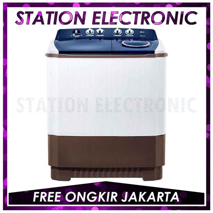 Promo LG P1200RT Mesin Cuci 2 Tabung 12 Kg | Punch +3, Roller Jet ...