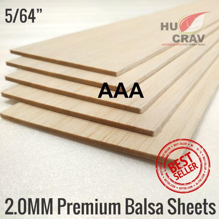 Jual Kayu Balsa Sheet Tebal 2mm Dimensi 10cm X 100cm (2x100x1000mm ...