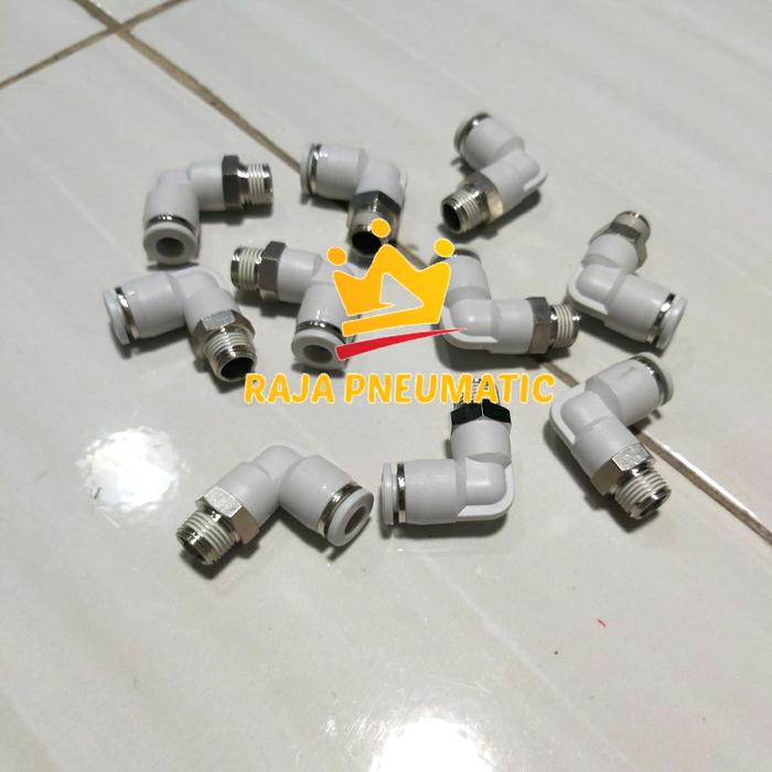 Jual FITTING NEPEL ANGIN ELBOW L SELANG 6MM DRAT 1/8 WARNA PUTIH ...