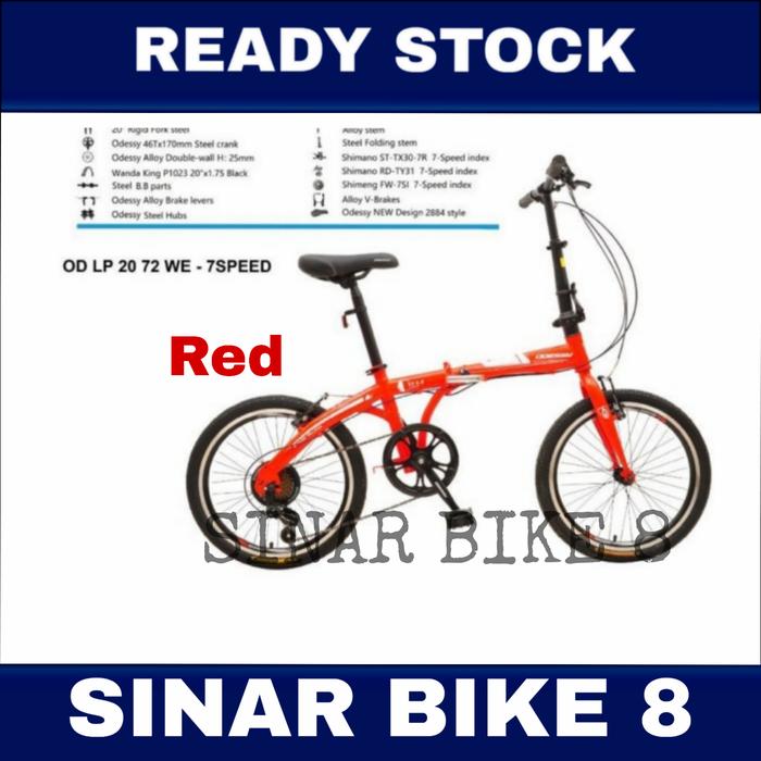 Jual Sepeda Lipat 20 Inch ODESSY LP 20 72 WE 7 Speed, Rem V - Brake ...