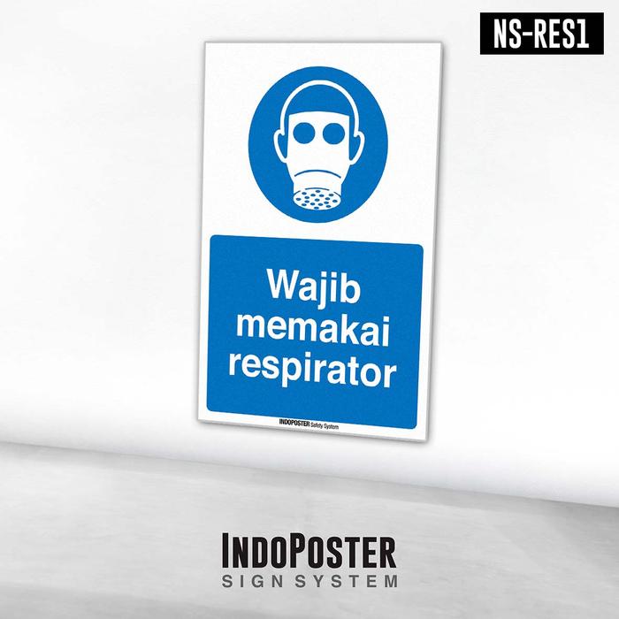 Jual Stiker Safety Sign K3 Wajib APD Respirator Alat Bantu Pernafasan ...