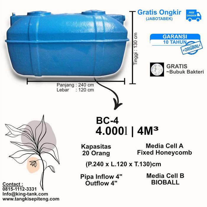 Jual 4000 Liter / 4M3 - Tangki BIOFIL BIOTANK BIOTECH BIOFILTER - Kab ...
