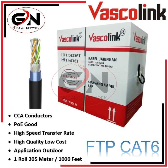 Jual Vascolink Kabel FTP Cat6 Cat 6 Outdoor STP Kabel LAN Outdoor FTP6C03T - Jakarta Pusat ...