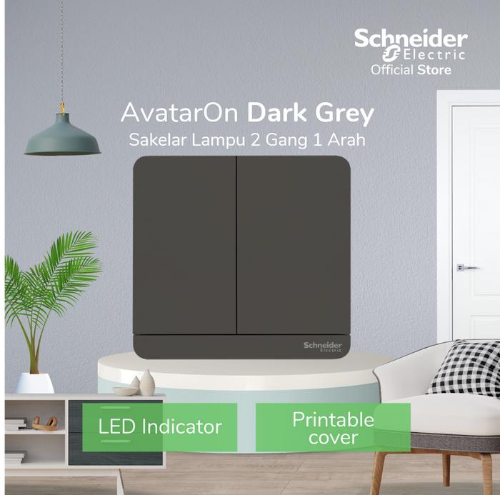 Promo Schneider Electric AvatarOn Saklar Lampu Dark Grey - 2 Gang 1 ...