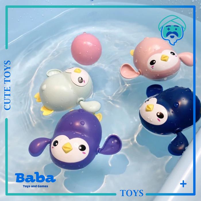 Jual Mainan Mandi Bayi Anak Bath Toy Inersia Bentuk Penguin Berenang ...
