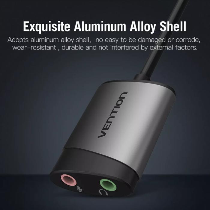 Jual Vention Sound Card Usb External 3.5mm Dual Hole Microphone & Audio ...