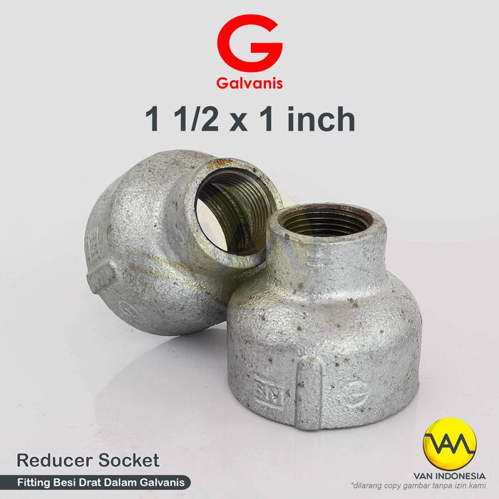 Jual Reducer Socket Galvanis 1 1/2 inch Fitting Pipa Besi Drat Dalam ...
