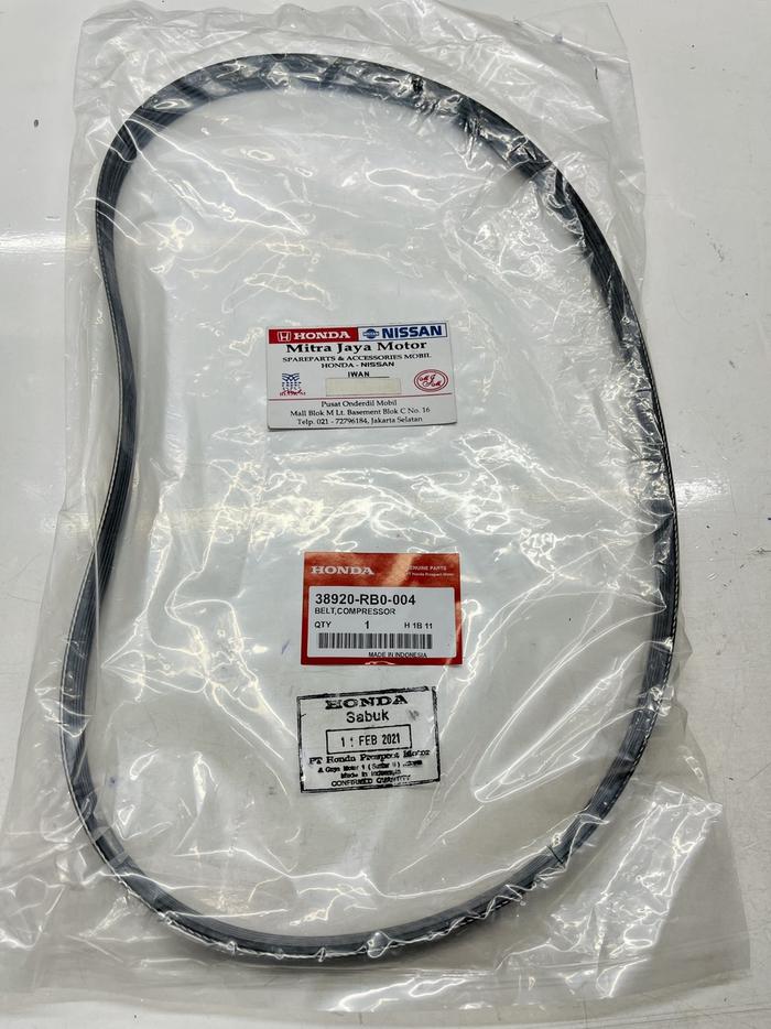 Jual Fan belt honda jazz rs/city/freed/mobilio/ ORIGINAL 38920 RB0 004 - Jakarta Selatan ...