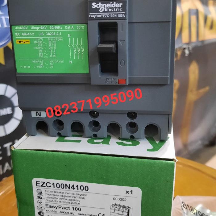 Jual MCCB EZC100N 4P 100A,50A,80A,60A,75A,40A,30A 15KA SCHNEIDER ORIGINAL - Jakarta Pusat ...