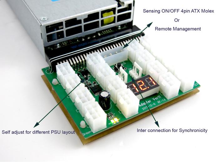 Jual BREAKOUT BOARD PSU With PCIE Connectors 16 PIN 200A Rated ASIC and ...