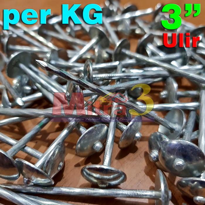 Jual Paku Seng Ulir 3" 7,5 cm 1 KG Galvanis / Paku Payung / Paku Atap Asbes - Kota Makassar ...