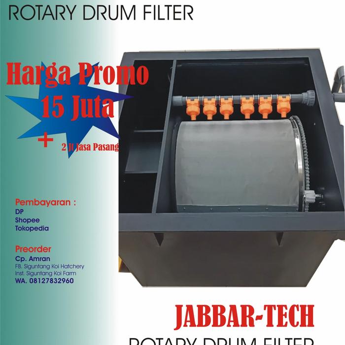 Jual RDF rotary drum filter DIY Jabbar Tech kapasitas 30m3/jam+pompa ...