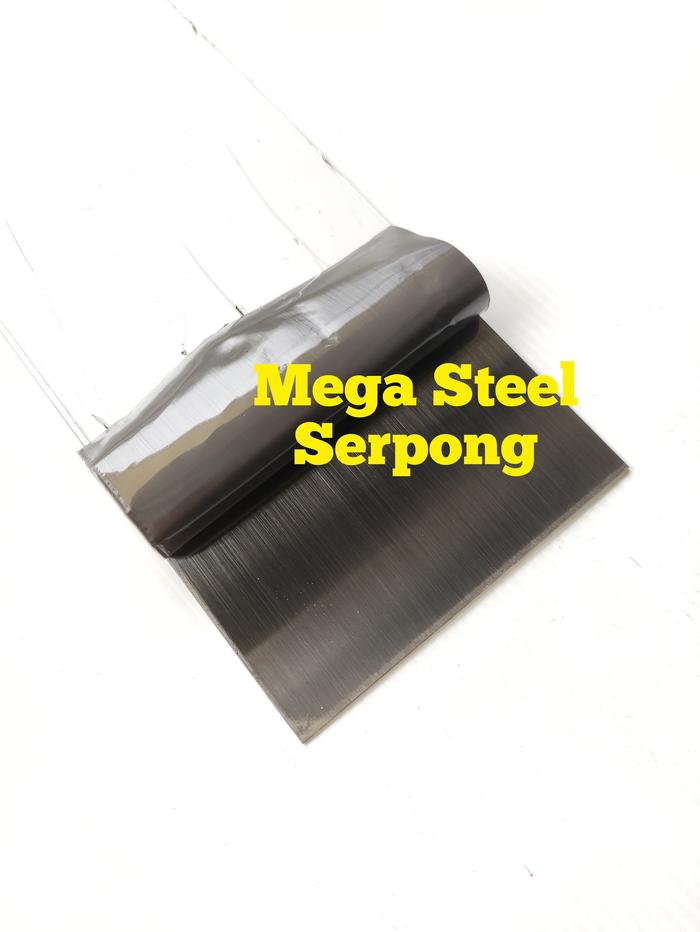 Jual Plat Strip Plank Plint Black Hitam Hairline Stainless 10 cm x 122 ...