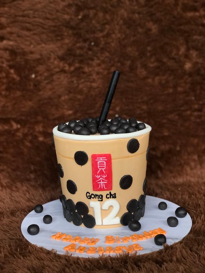 Jual GONG CHA BIRTHDAY CAKE | BOBA BIRTHDAY CAKE | BUBBLE CAKE ...