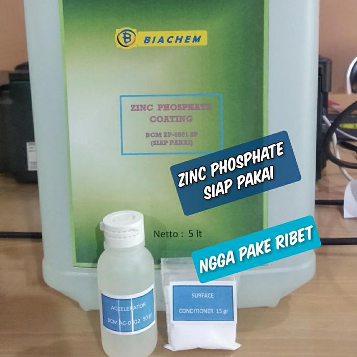Jual zinc phosphate coating siap pakai 1set +surfacer dan accelerator,5 ...