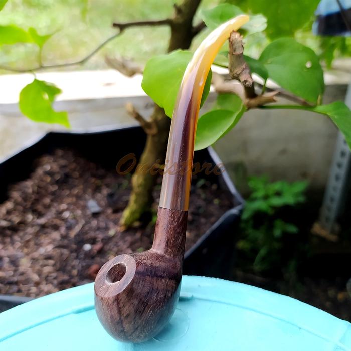 Jual Pipa Rokok model cangklong kecil bahan kayu sonokeling dan tanduk ...