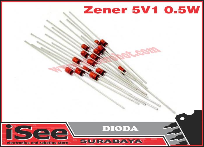 Jual 5,1v Dioda Zener 0,5w Diode 5v1 5.1v 5,1 v 1/2W 1/2 0.5 0,5 w DIP - Kota Surabaya - iSee ...