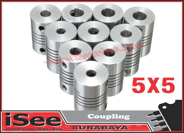 Jual Flexible Coupling D19 L25 5X5 mm Coupler Aluminium - Kota Surabaya ...