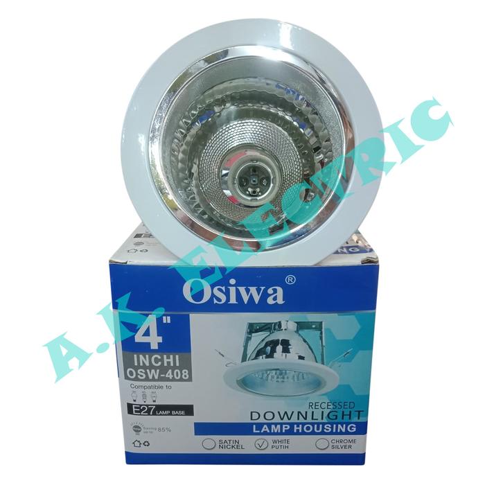 Jual FITTING / KAP LAMPU DOWNLIGHT TANAM OSIWA 4 INCH PUTIH - Jakarta ...