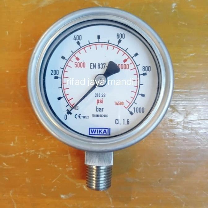 Jual pressure gauge wika 1000 bar size 4" full stainless - Jakarta Barat - rifad jaya mandiri ...