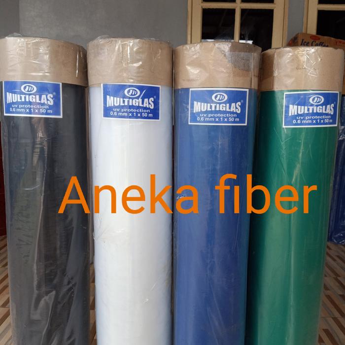 Jual fiber Multiglas, plastik penutup pagar polos (1 roll = 50 meter ...