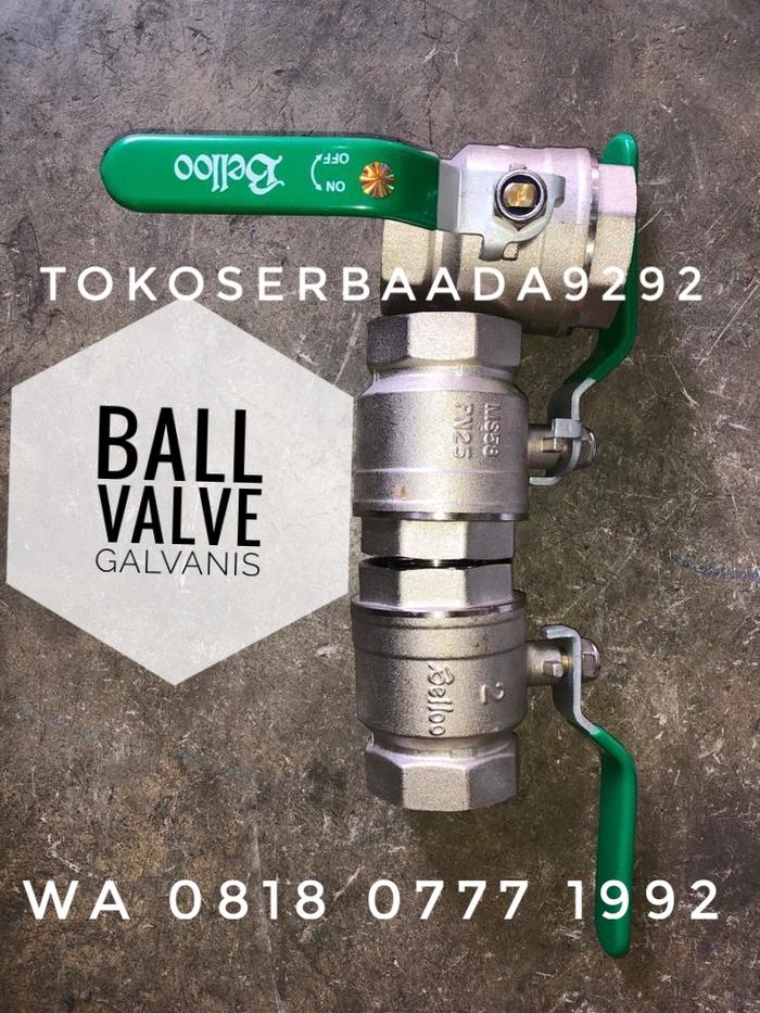 Jual Ball Valve Galvanis 1" inch ; merk: Bello ; Ball valve Bello ...