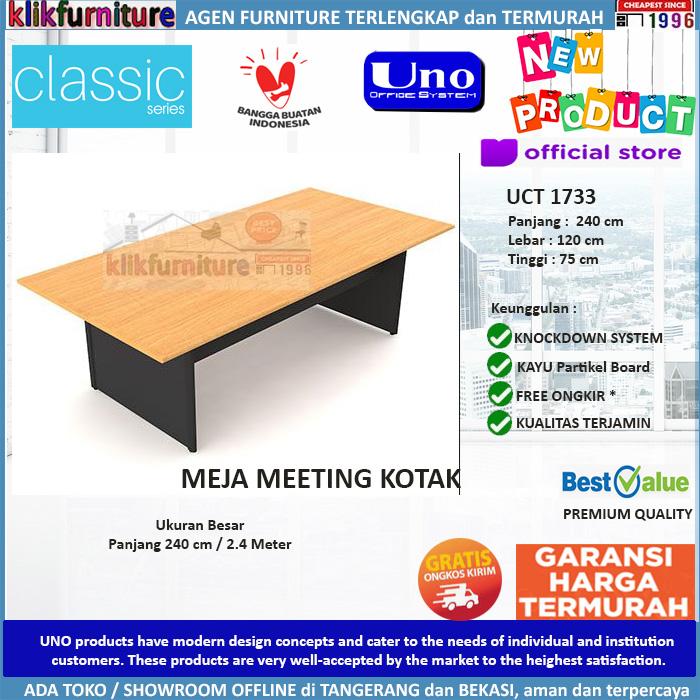 Promo UCT 1733 UNO Meja Kantor Meja Rapat Meja Meeting Segi 240 cm ...