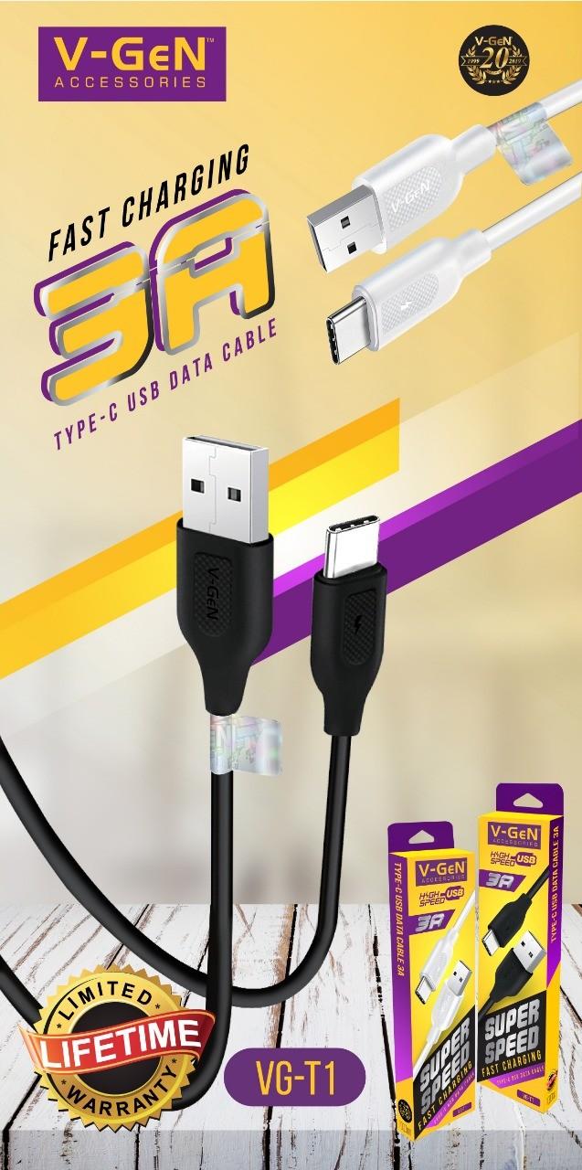 Jual V-GeN Kabel Data USB Type C VG-T1 3A Fast Charging QC 3.0 VGEN 1 ...