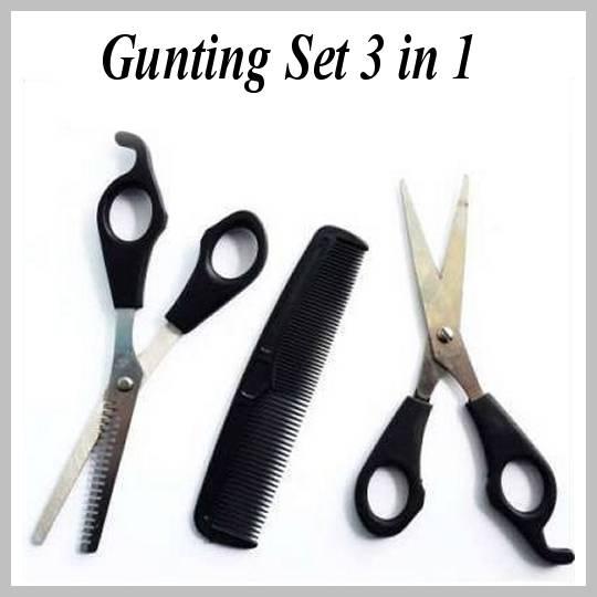 Jual Set Alat Pangkas Rambut 3 in 1 Gunting , Gunting Sasak dan Sisir ...