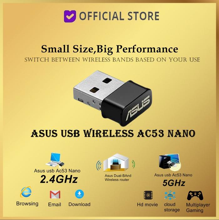 Promo ASUS USB-AC53 Nano AC1200 Dual Band USB Wi-Fi Adapter USB AC53 ...
