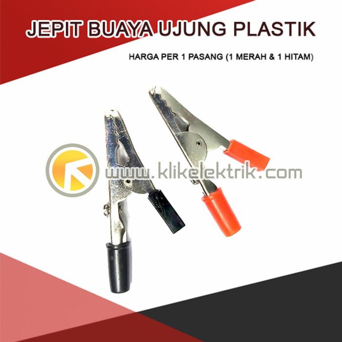 Jual JEPIT BUAYA TRIANGLE 50mm UJUNG PLASTIK CLIP CAPIT SET MERAH HITAM ...