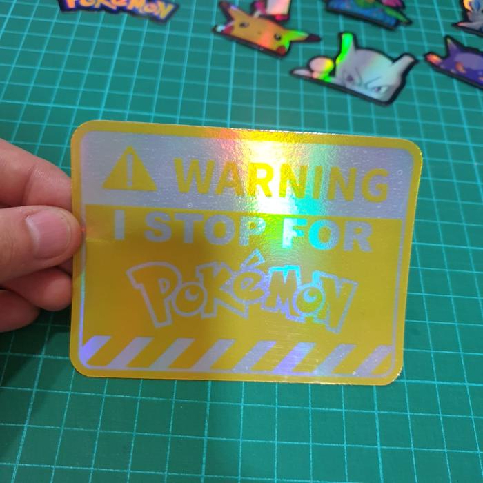 Jual Sticker Hologram Anime - Besar - PSH533 - Pokemon Warning ...