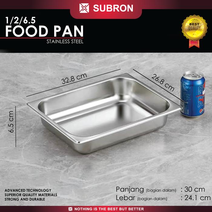 Promo SUBRON Gastronom Food Pan 1/2 Ke Dalam 6.5cm Wadah Penyimpan ...