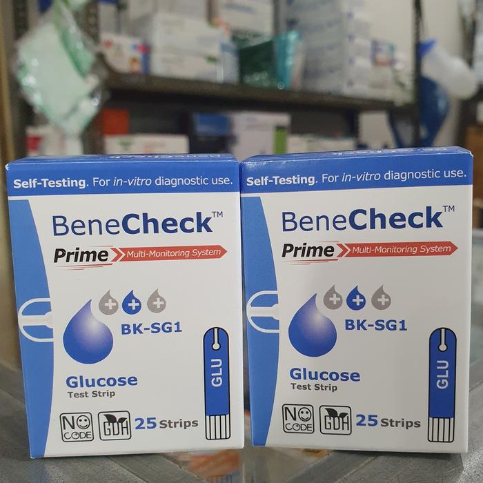 Jual Benecheck Prime Glucose Test Strips - Test Strip Gula Darah isi 25 ...