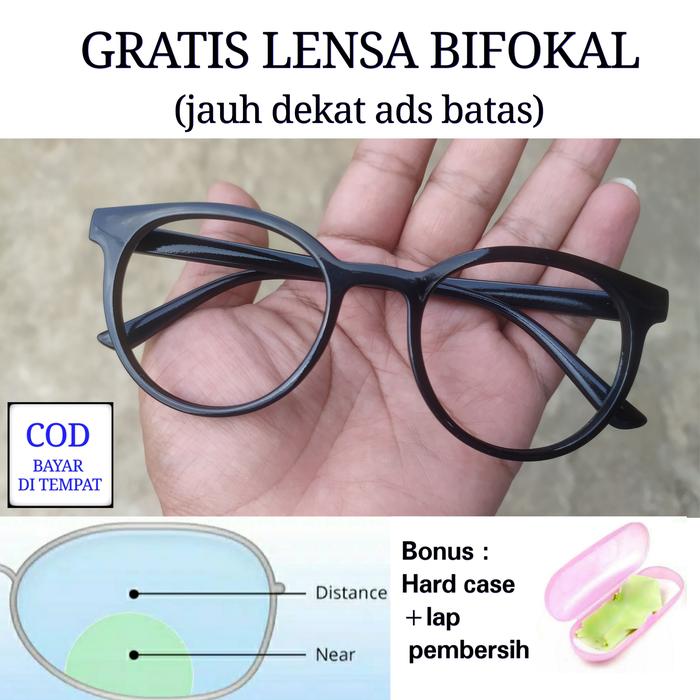 Jual kacamata lensa bifocal BIFOKAL jauh dekat pria wanita murah oval ...