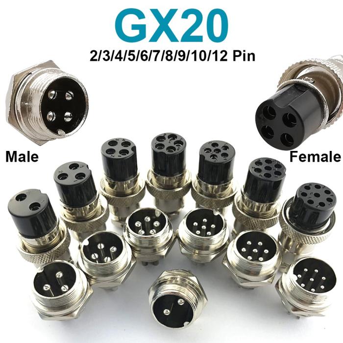 Jual GX20 Jack Aviation Plug Socket Konektor GX-20 20mm Male Female 2P ...