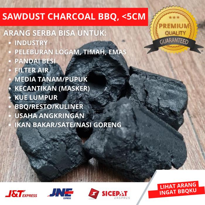 Jual 1 KG Arang Briket Sawdust Charcoal BBQ Serbuk Kayu Ekspor 5CM ...