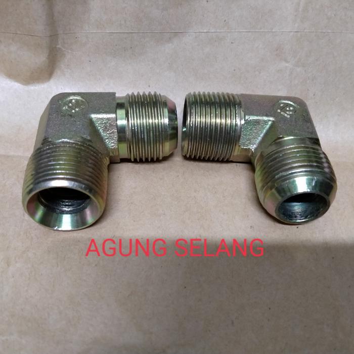 Jual DOUBLE NEPEL ELBOW 90⁰ MALE 3/4" NPT X 3/4" JIC BESI GALVANIZED - Jakarta Pusat - Agung ...