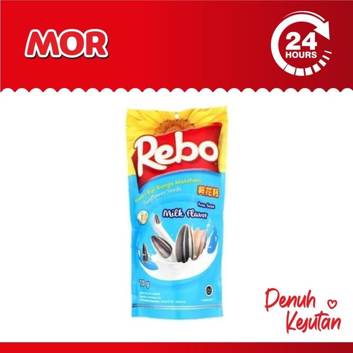 Jual REBO Kuaci Milk Biji Bunga Matahari Rasa Susu 70 gr - Kota ...