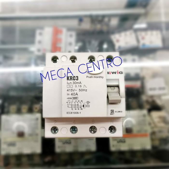 Jual RCCB / ELCB / RCBO 4P / 4 Pole KRC3 25-40A Merk Ewig - Jakarta ...