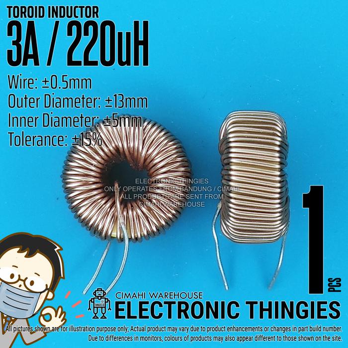 Jual TOROIDAL CORE INDUCTOR 220UH 3A POWER INDUKTOR TOROID CHOKE - Kota ...