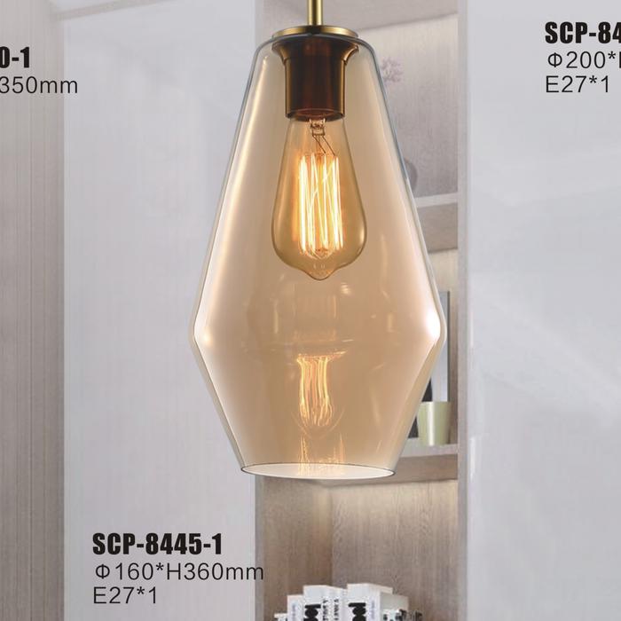 Jual Lampu Gantung Hias Gold Modern Minimalis 1Lampu Kaca Teh SCP 8445 ...