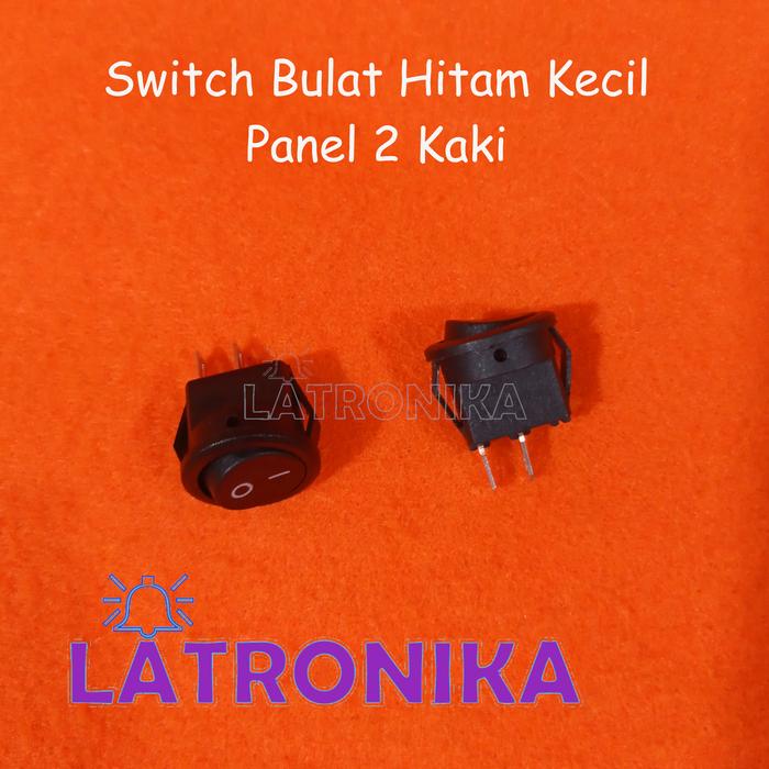 Jual Switch Bulat Saklar Kecil Rocker Switch On Off Hitam Panel 2Pin 2 ...