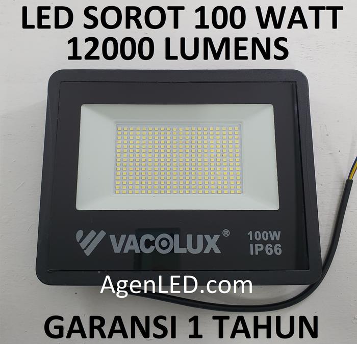 Jual VACOLUX LED SOROT 100W Flood light Lampu FLOODLIGHT 100 w watt tembak - Putih - Jakarta ...