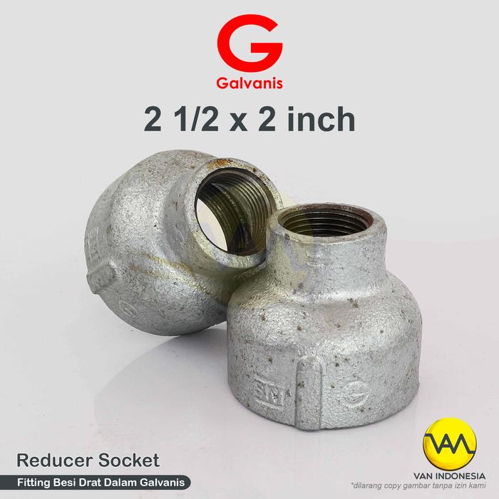 Jual Reducer Socket Galvanis 2 1/2 inch Fitting Pipa Besi Drat Dalam ...