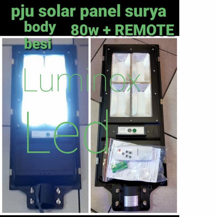 Jual pju solar cell panel surya 80w 80 watt jalan led all in one 80watt ...